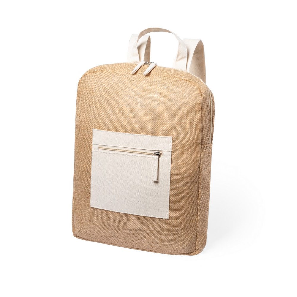 Jute backpack V6714 • The Idea print